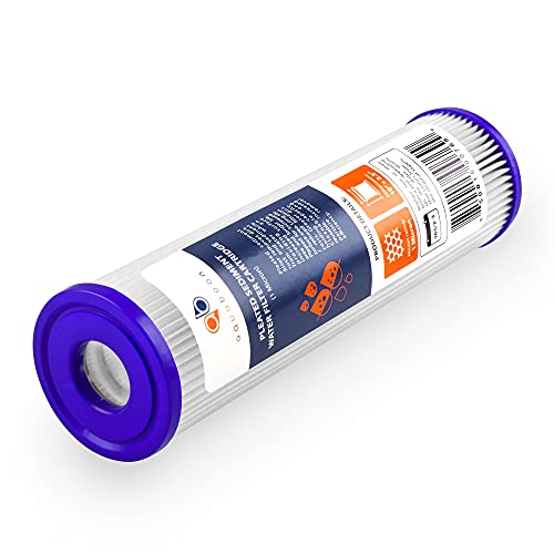 Aquaboon 1 Micron 10" x 2.5" Pleated Sediment Water Filter Cartridge | Universal Replacement for Any 10 inch RO Unit | Compatible with R50, 801-50, WFPFC3002, WB-50W, WHKF-WHPL, 25-Pack