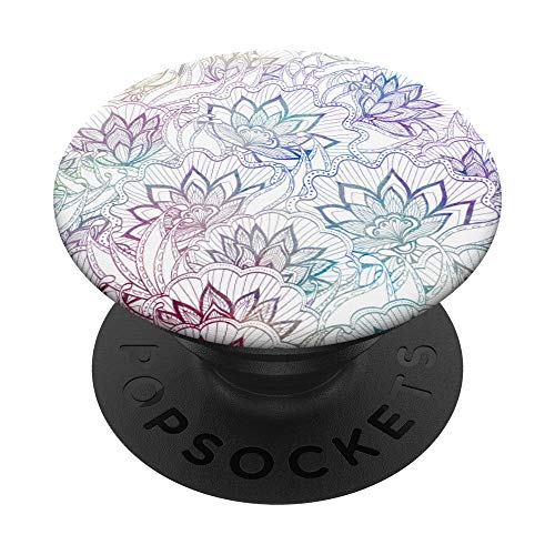 Rainbow Lotus Flower PopSockets PopGrip: Swappable Grip for Phones & Tablets