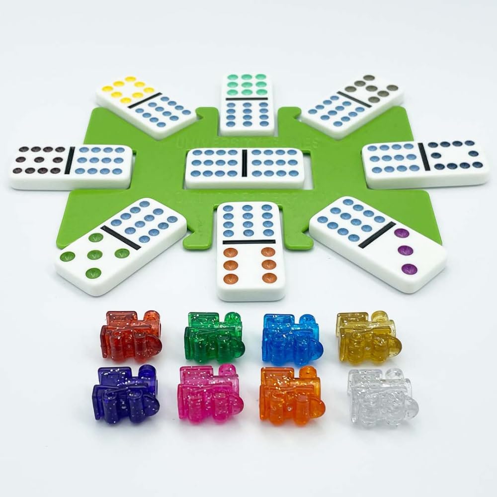 Front Porch Classics | Mexican Train Domino Set On-The-Go Aluminum Carrying Case, 2 to 8 Players Ages 8 to 99