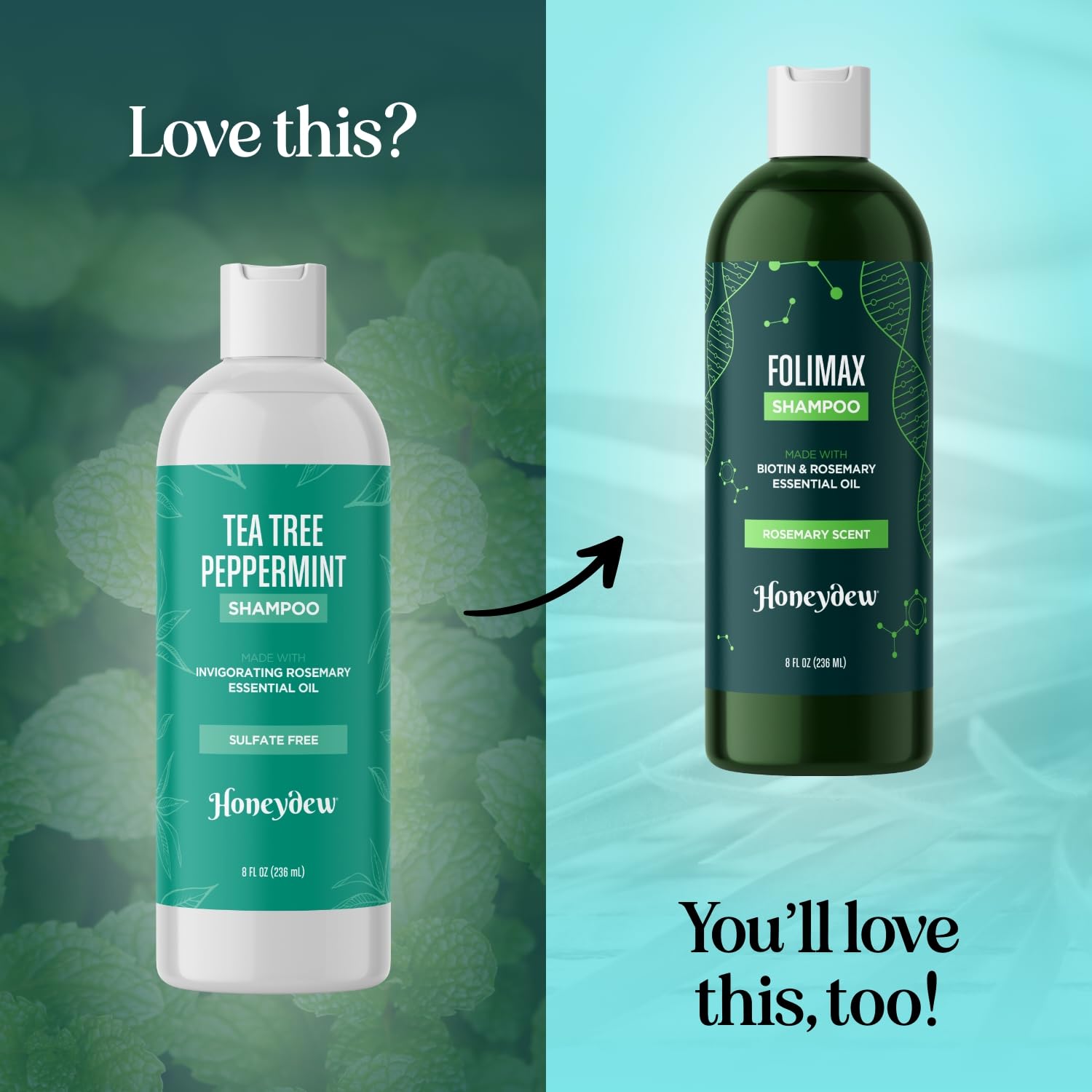 Invigorating Tea Tree Mint Shampoo - Rosemary Mint Shampoo for Oily Hair with Tea Tree Oil for Hair - Aromatherapy Clarifying Shampoo for Build Up Dry Scalp and Flakes with Essential Oils for Hair