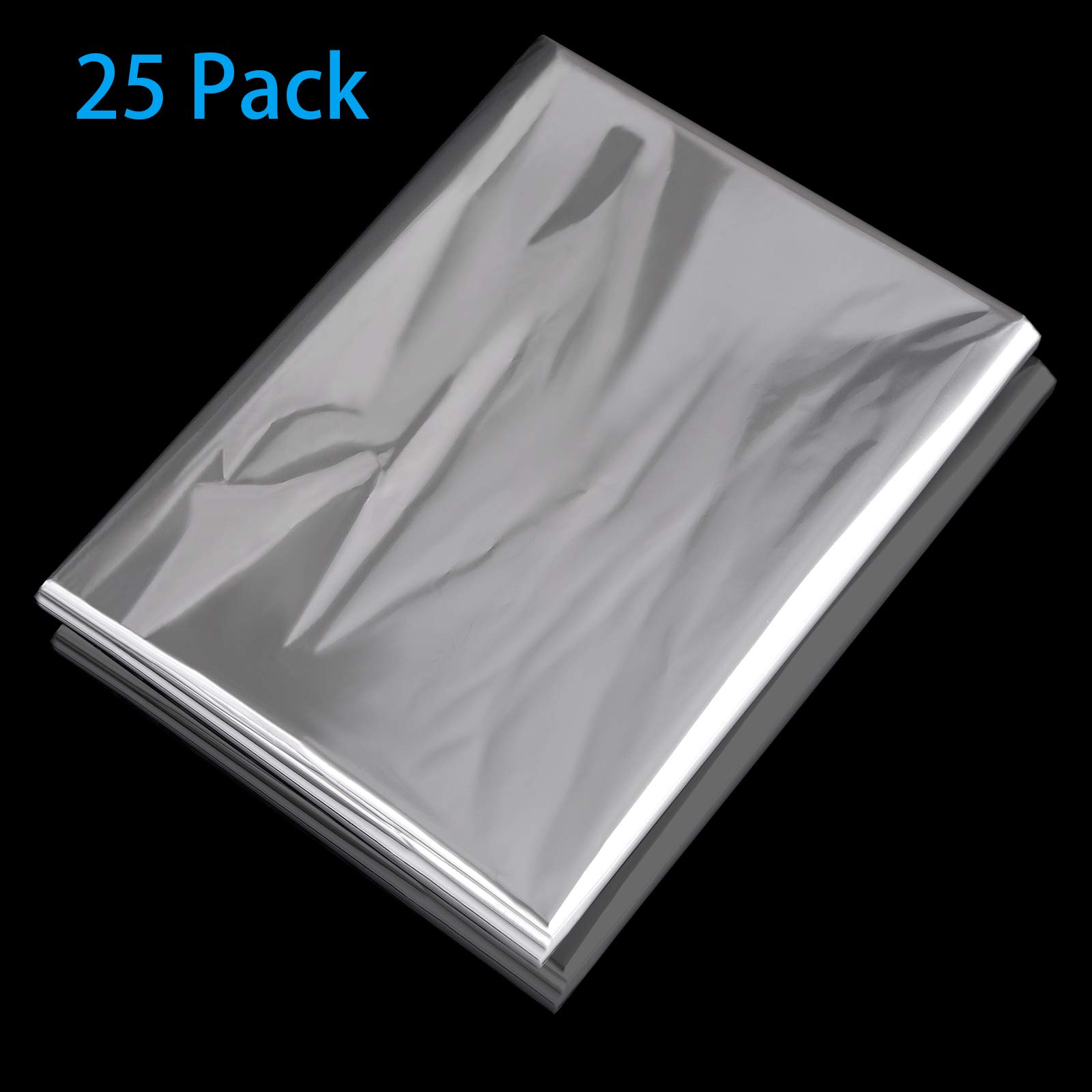 Awpeye Cellophane Bags 25 Pack, Cellophane Gift Bags, Cellophane Wide Clear Bags For Mugs, Wine Bottles And Small Baskets 2 Mil Thick