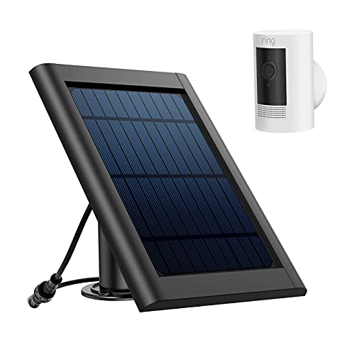 Ayotu Weatherproof Solar Panel for Stick Up Cam Battery/Plug-in 3rd Gen/2nd Gen & Spotlight Cam Battery, 3.8M/12ft Charging Cable with Wall Mount (NOT Include Camera),Black