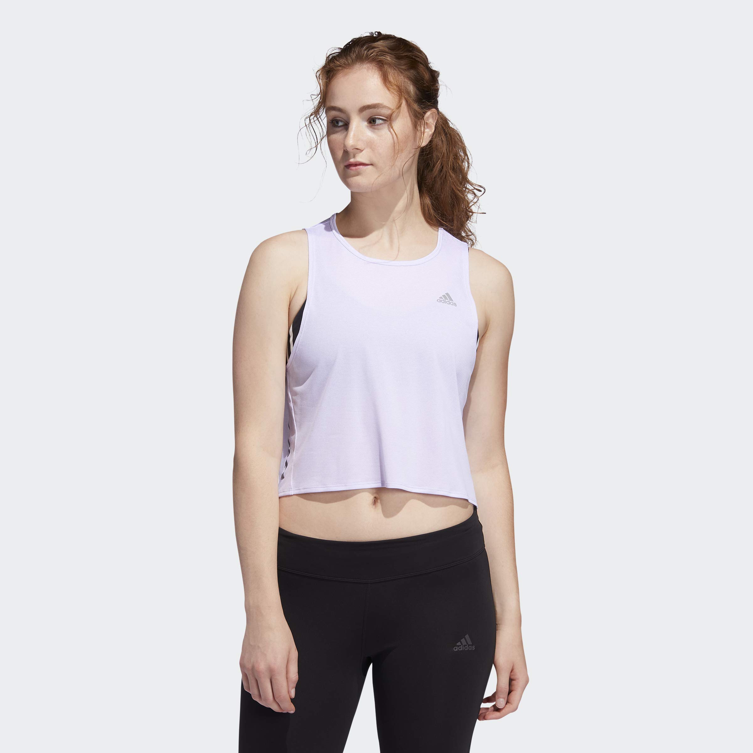 adidas womens Own The Run Cooler Tank Black/Heather X-Large