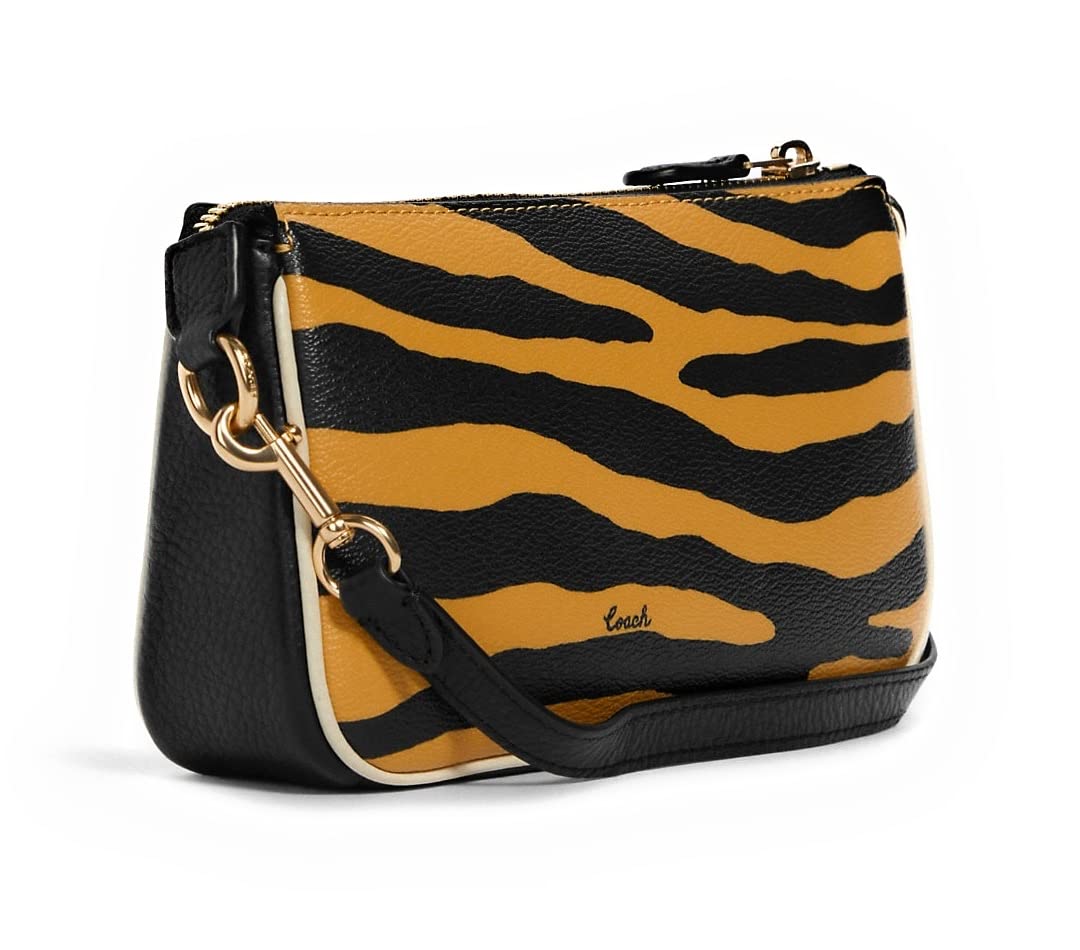 Coach Womens Nolita 19 With Tiger Print In Leather Honey/Black Multi