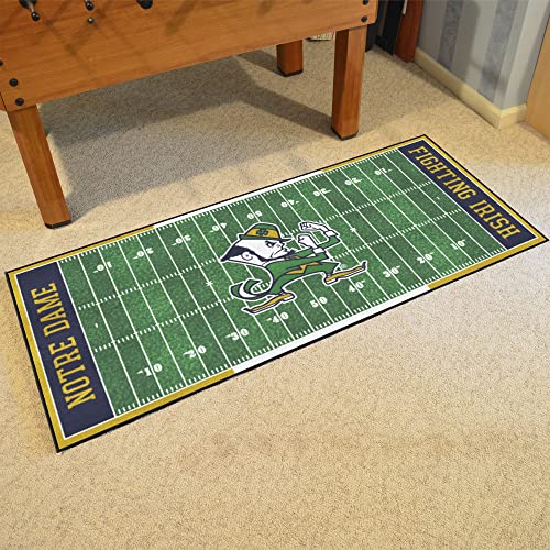 FANMATS 8056 Notre Dame Fighting Irish Field Runner Rug - 30in. x 72in. - Leprechaun Alternate Logo