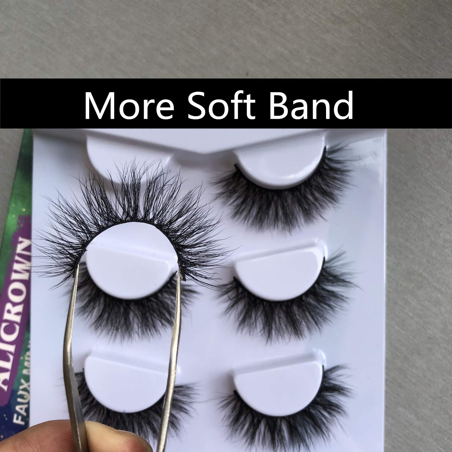 ALICROWN Faux Mink Lashes Pack 3D Volume Natural Fluffy Wispies Cross False Eyelashes