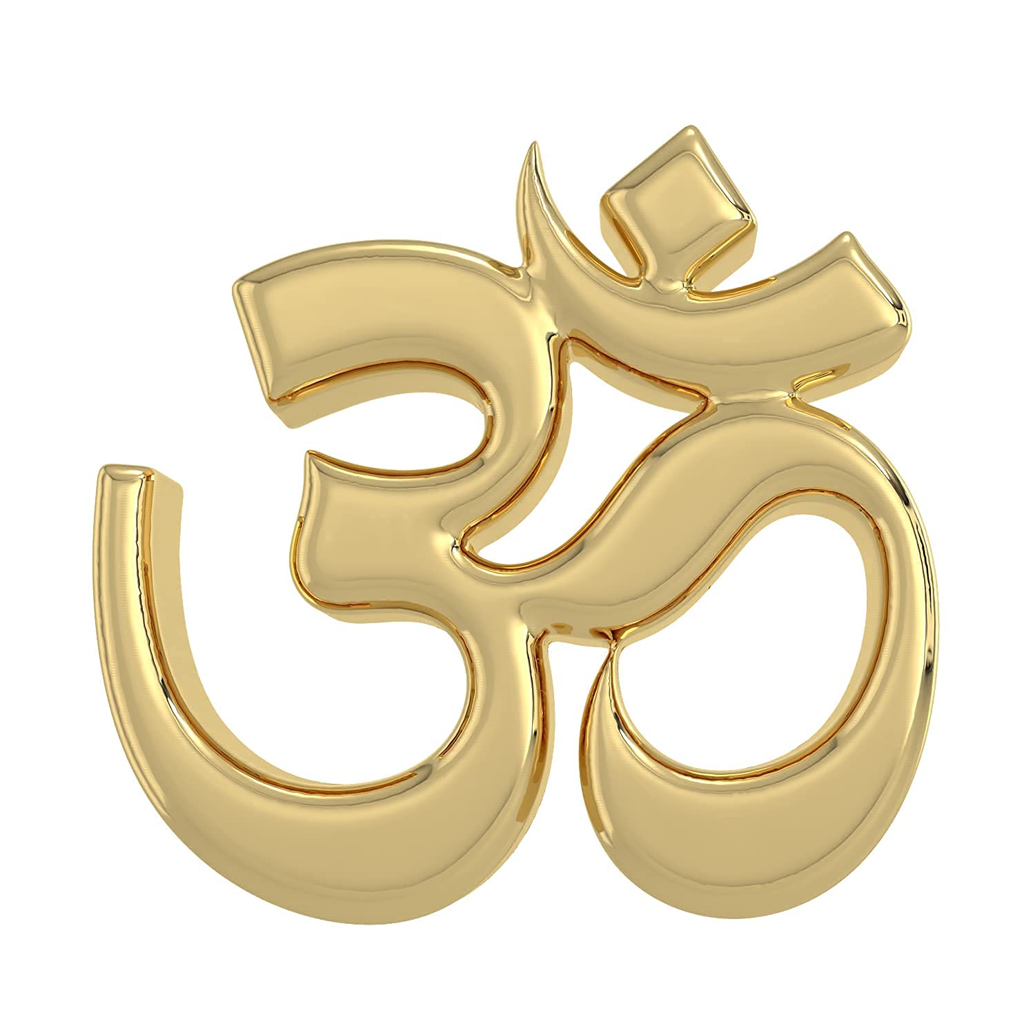 Adastra Blings Aum Tooth Gems 18k Yellow Gold Over 925 Sterling Silver Religious Symbol, White