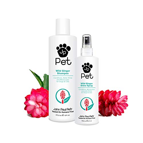 John Paul Pet Wild Ginger Shampoo for Dogs and Cats, Soothes and Cleanses Adding Moisture and Shine, 16-Ounce, clear