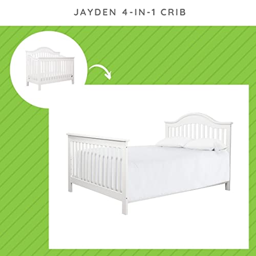 Full Size Conversion Kit Bed Rails for Davinci Jayden 4-in-1 Crib (White)