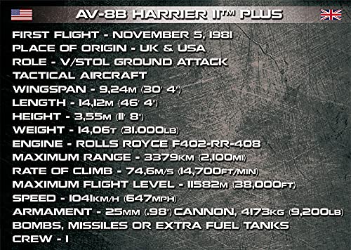 Cobi toys 424 Pcs Armed Forces /5809/ Av-8B Harrier Ii Plus