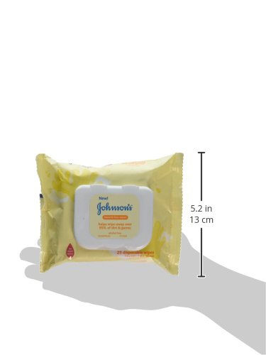 Johnson's Baby Disposable Hand & Face Cleansing Wipes, Pre-Moistened Wipes Gently Remove 99% of Germs & Dirt from Delicate Skin, Paraben-, Phthalate- & Alcohol-Free, Hypoallergenic, 25 ct