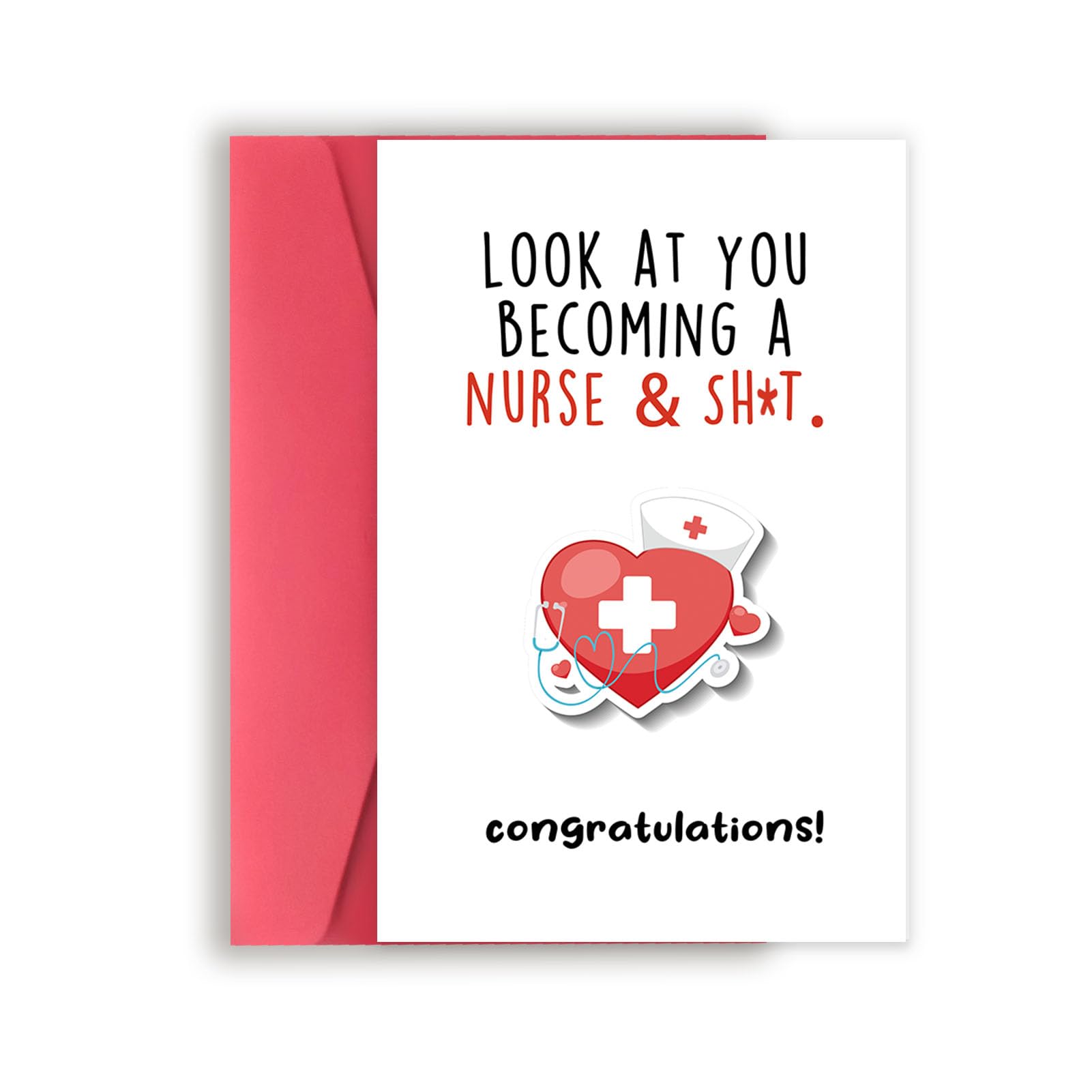 Asmallgf Nurse Graduation Card, Funny RN Nurse Graduation Gifts for Women Men, New Grad Nurse Gifts