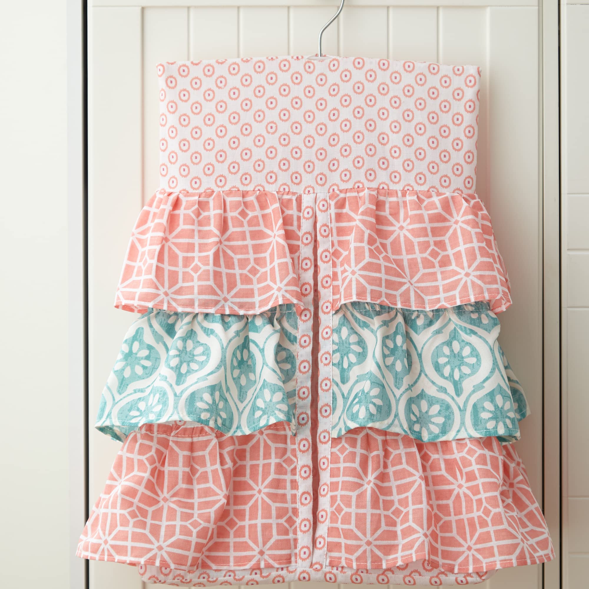 Levtex Baby - Fiona Crib Bed Set - Baby Nursery Set - Pink, Teal, and White - Woodland Forest Theme - 5 Piece Set Includes Quilt, Two Fitted Sheets, Wall Decal & Skirt/Dust Ruffle
