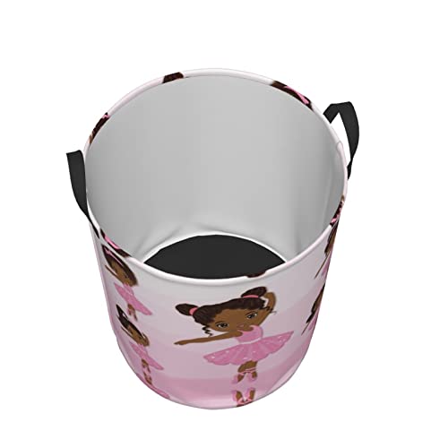 Gbuzozie Cute African Black Girl Round Laundry Hamper Storage Basket Toys Clothes Organizer Bin For Home Bathroom Bedroom Dorm Nursery, 38l