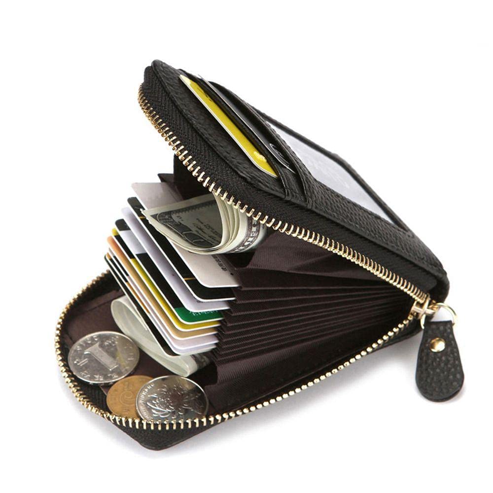 qqee Wallet Credit Card Wallet Zipper Small Wallet RFID Blocking Wallet Both Men and Women Can Use