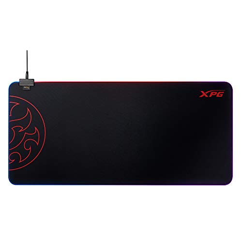 Adata XPG Battleground XL Prime Gaming Two Zone RGB Mouse Mat, 4mm Cordura, Anti-Slip Rubber Base, Micro-B USB Connector, 1.8m Cable, 5V Voltage, Two Year Warranty