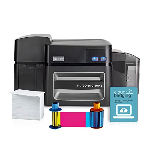 Fargo DTC1500xe ID Card Printer (Single Sided with Supplies Bundle)