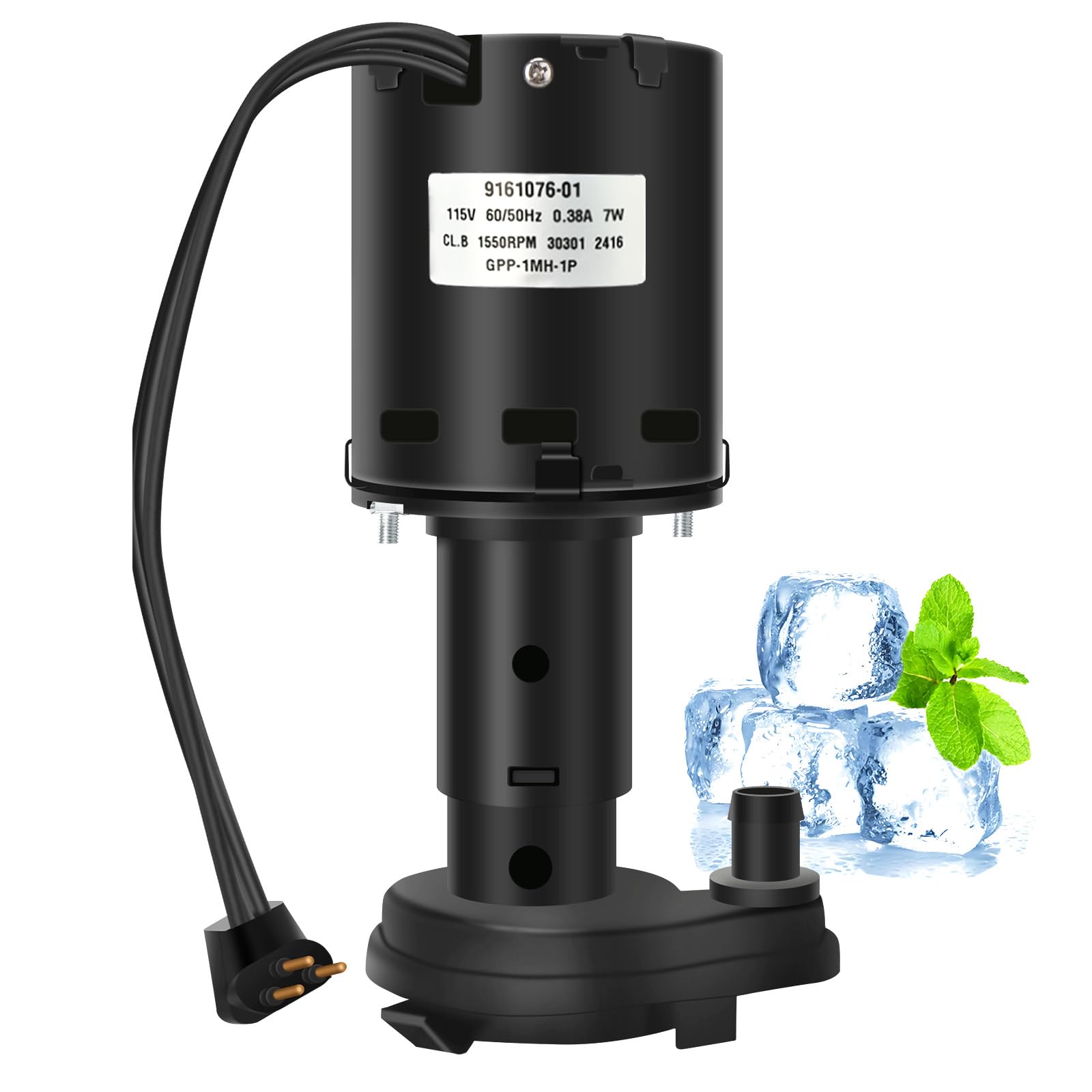 9161076-01 Water Pump 115 Volt 1550RPM ice machine Pump,Replacement ice maker water pump for GPP-1MH-1P and 803338. Compatible with ICE-O-Matic Models C20, C30, C40, EC300, ICE0250 and more