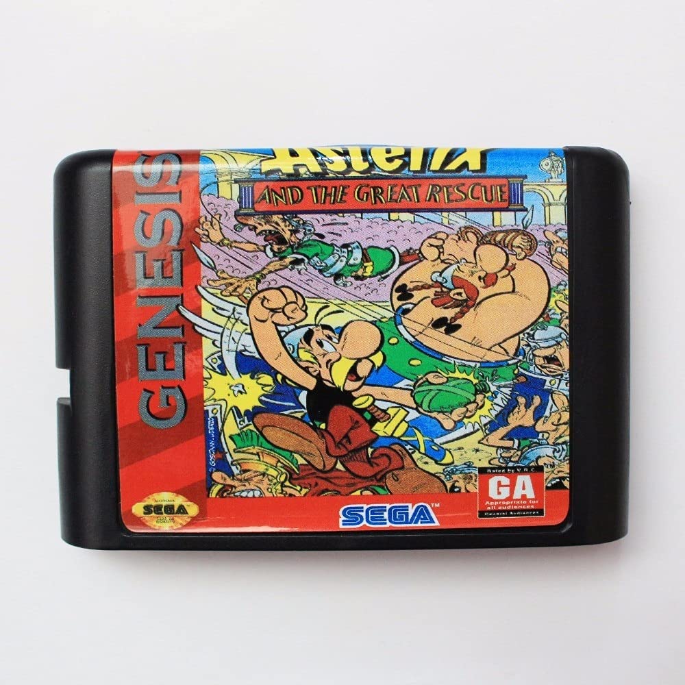 Asterix And The Great Rescue NTSC-USA Game Cartridge For 16 Bit Sega Mega Drive For Genesis (Black)