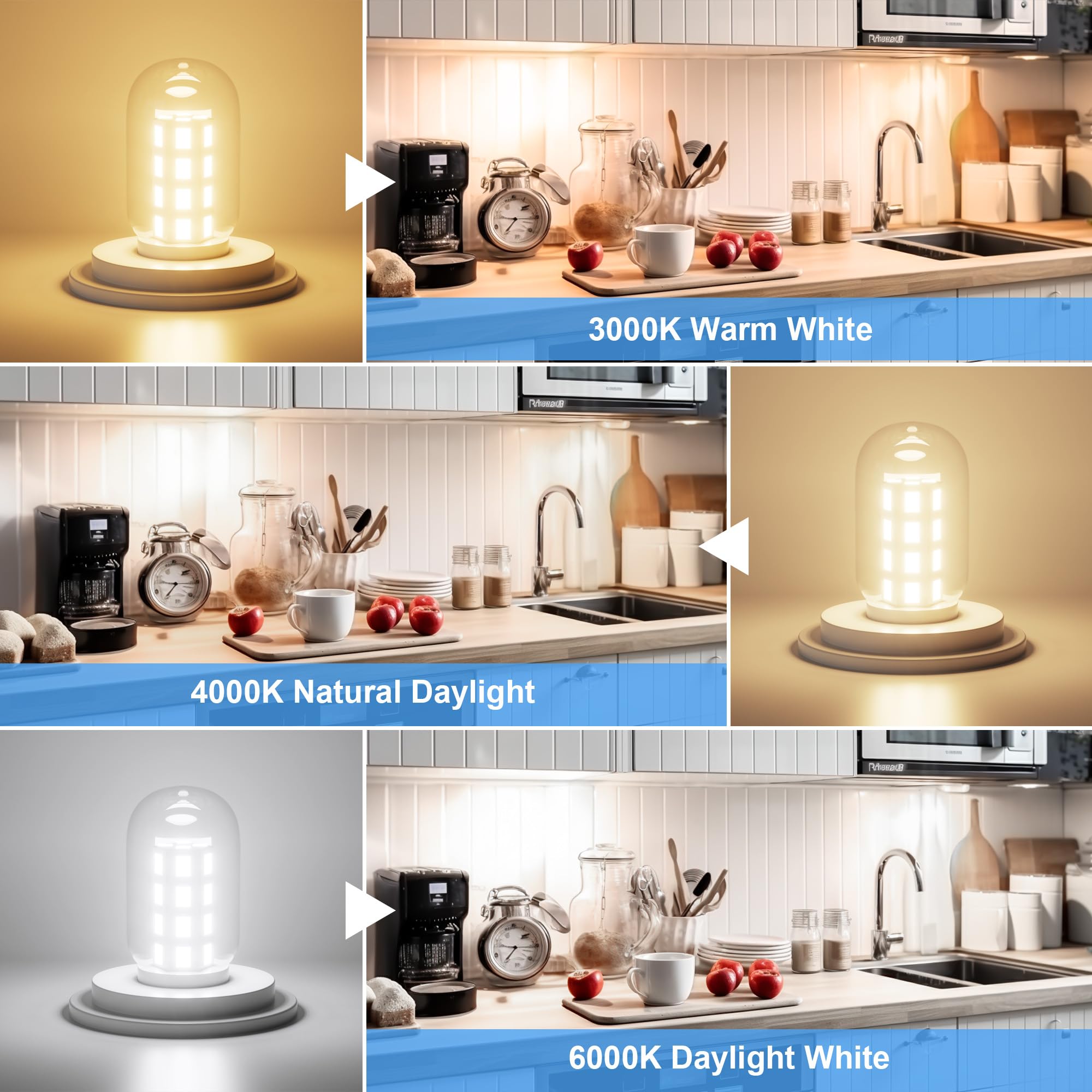 winshine Microwave Light Bulbs Under Hood, Dimmable E17 LED Bulb, 3000K Warm White, 40 Watt Appliance Bulb for Refrigerator, Range Hood, Stove Hood, Oven Light Bulb 4W, 400LM, CRI 90, 2 Pack
