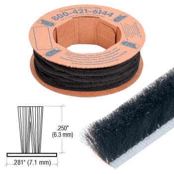 CRL W125C .250" (6.3 mm) Storefront Door Pile Weatherstrip - 100'