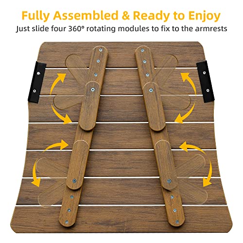 DWVO Adirondack Connecting Table, Water Resistance Outdoor Side Table Arm Tray Table for Adirondack Chairs, Adirondack Table Desk for Adirondack Barstools, Center Table for Tall Adirondack Chair,Brown