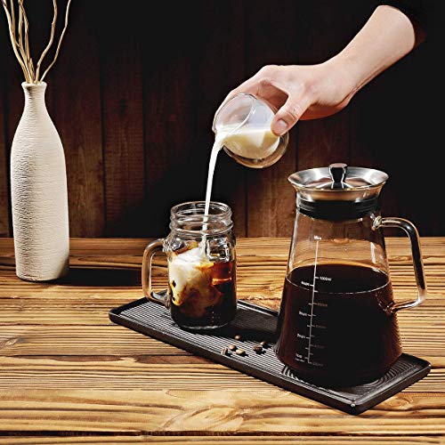 Aquach Airtight Cold Brew Coffee (Iced Tea) Maker 51oz/1.5L, BPA-Free, Durable Borosilicate Glass Pitcher and Stainless Steel Fine-Mesh Filter, Dishwasher Safe, Spill-proof, 6 Cups Capacity