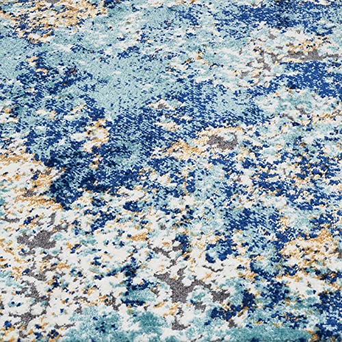 Persian Rugs 6490 Blue 8 x 11 Abstract Modern Area Rug