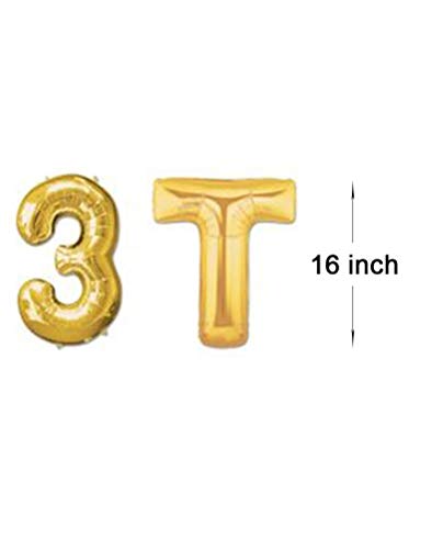 AnnoDeel DIRTY 30 Foil Balloons, 16inch Gold DIRTY 30 Letter Red Lips Mylar Balloons for Girl Sweet 30th Thirty Birthday Party Decor