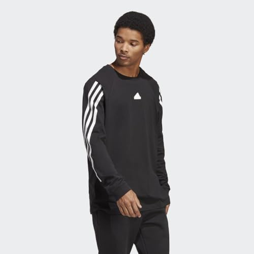 adidas Men's Future Icon 3-Stripes Long-Sleeve, Black, XX-Large
