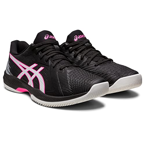 ASICS Men's Solution Swift FlyteFoam Tennis Shoes, 11.5, Black/HOT Pink