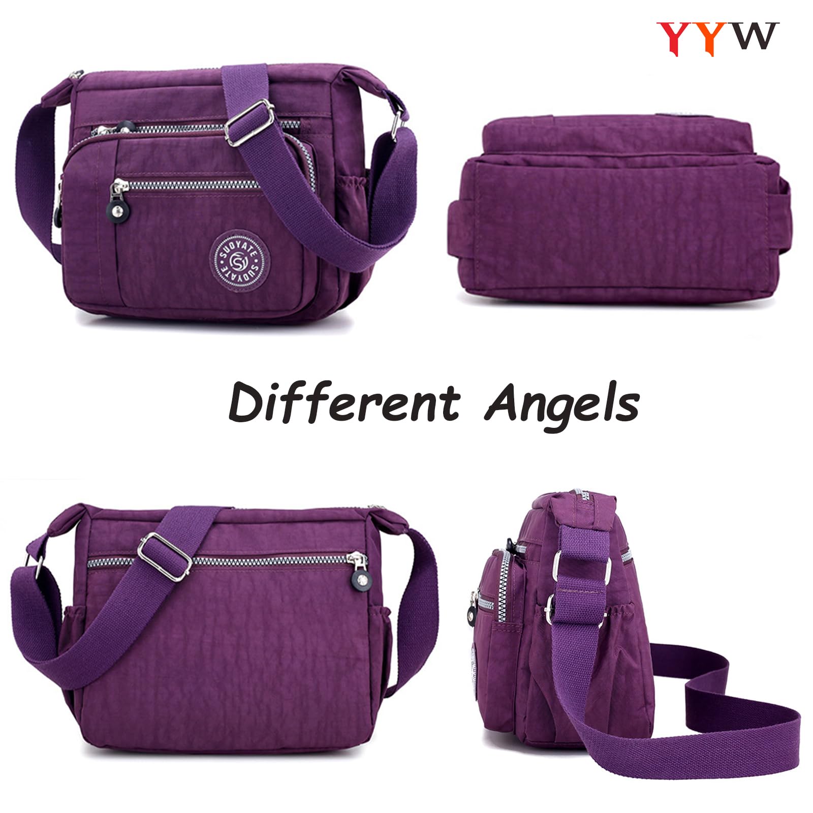 Crossbody Bag for Women Multifunctional Shoulder Handbags for Daily Use Travel Work (Black A)