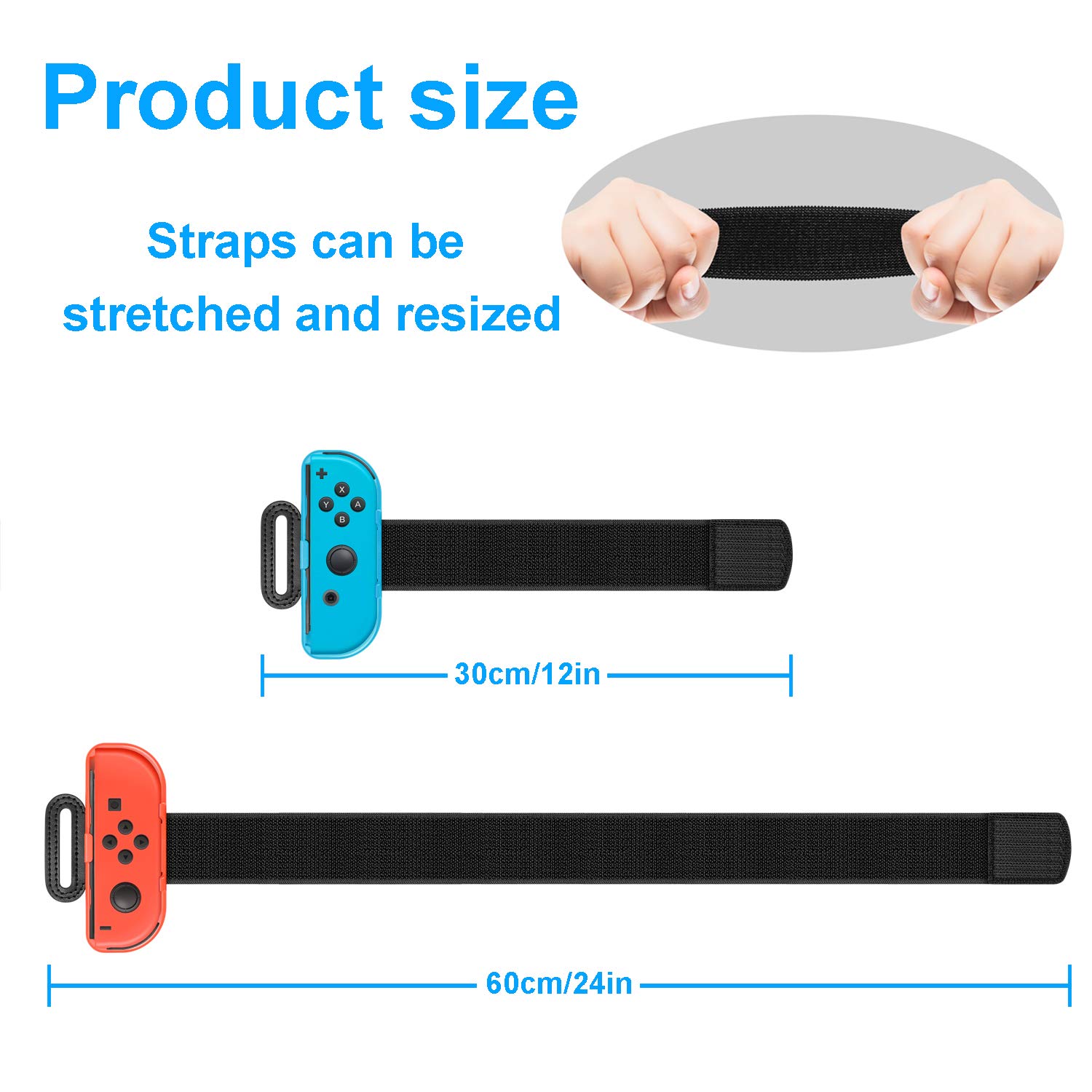Adjustable Elastic Wrist Bands and Leg Fixing Strap for Switch Controller