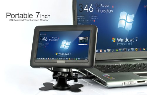 BW Portable 7 Inch USB Powered Touchscreen Monitor - Black