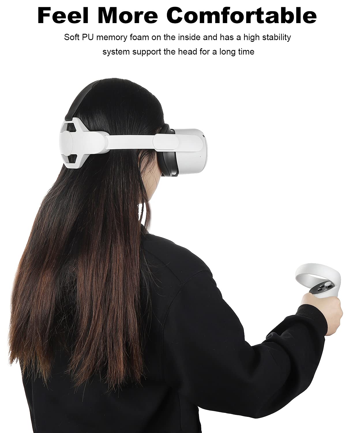Adjustable Elite Strap for Oculus Quest 2 Head Strap Headband Enhanced Support and Reduce Head Pressure in VR Gaming