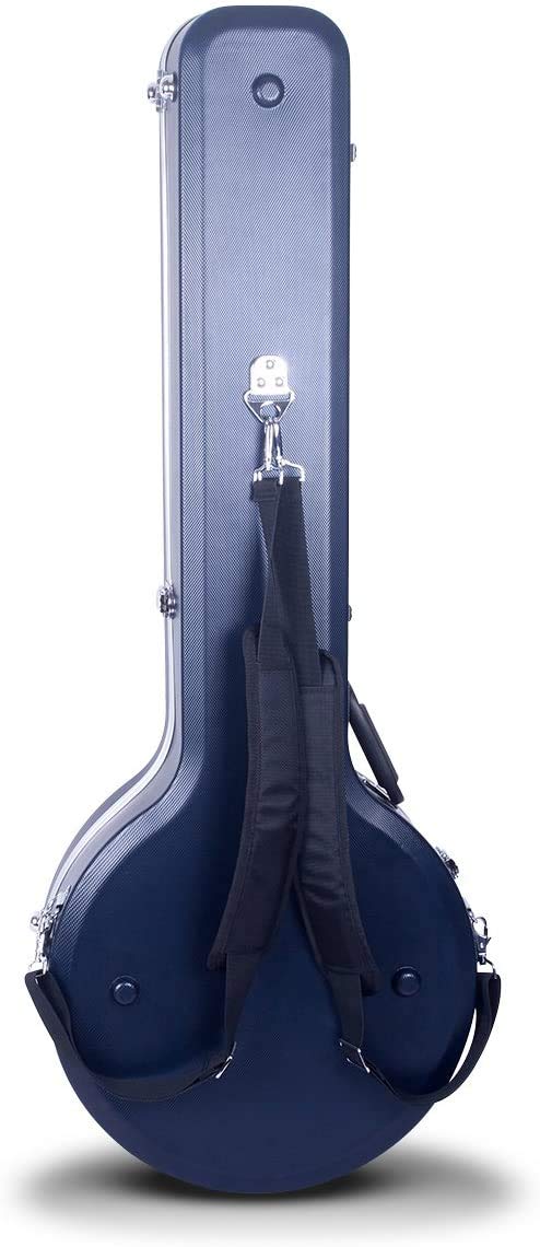 Crossrock ABS Molded Hardshell Case for 5-String Resonator, Gibson Tenor Banjo, Backpack Style(CRA861BJBL)