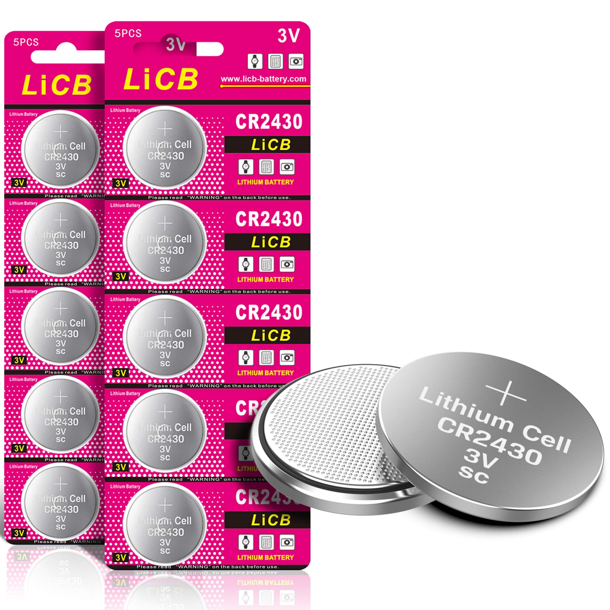 LiCB 10 Pack CR2430 3V Lithium Battery CR 2430