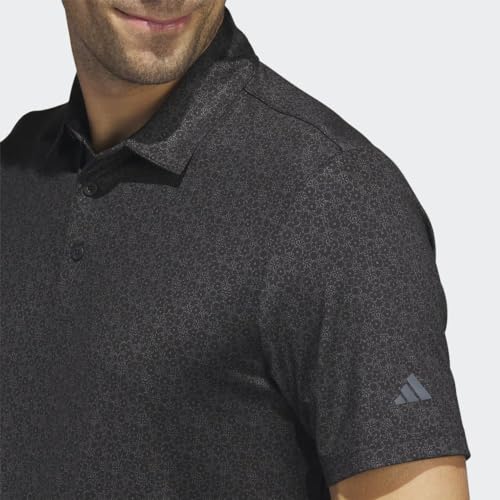 adidas Men's Ultimate365 All Over Printed Polo Shirt, Black, X-Large