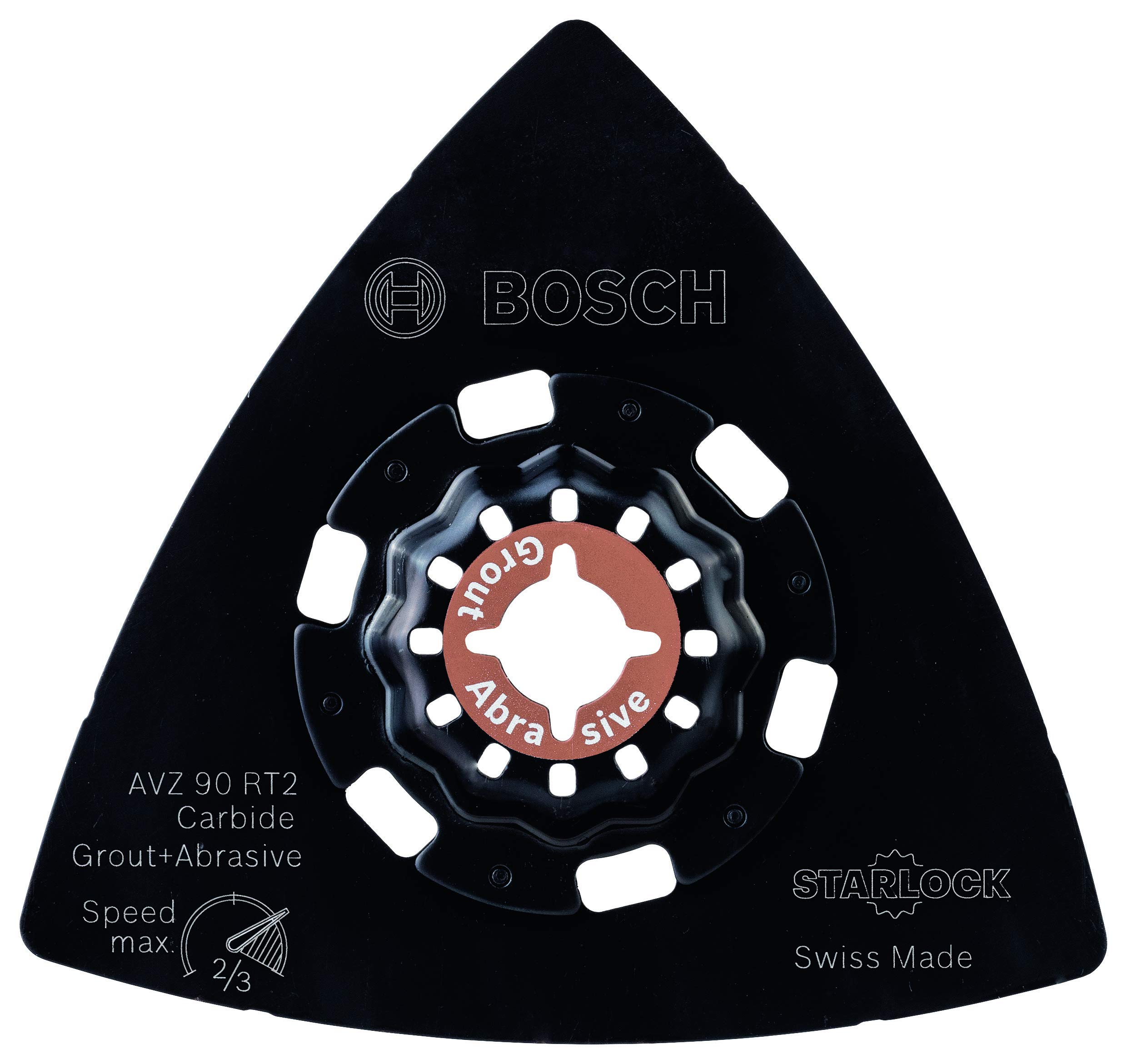 Bosch Professional 2608664351 Sanding Plate AVZ 90 RT2 Carbide RIFF (Starlock, 20 Grit, 90 mm, Accessories Multifunctional Tool)
