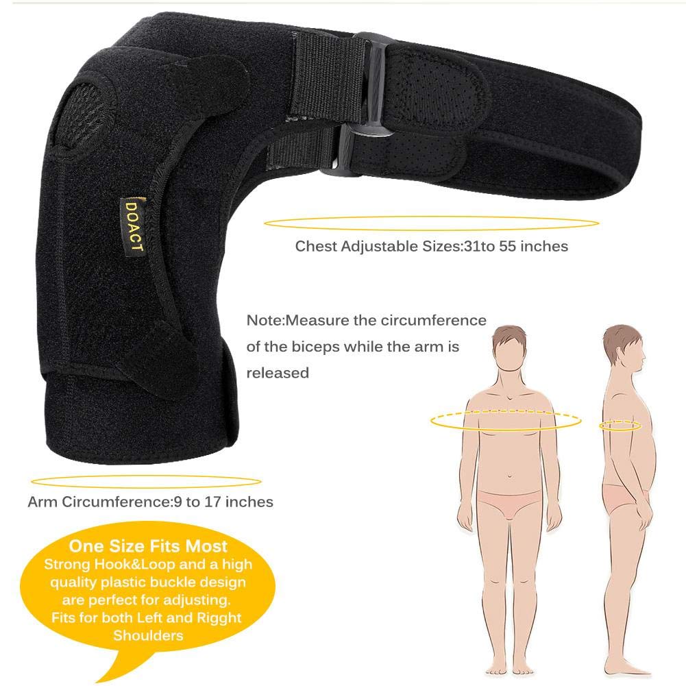 Adjustable Shoulder Bandage, Neoprene Shoulder Support for Injury Prevention and Recovery, Arthritic Shoulders, tendinitis, Shoulder Stability Brace with Pressure pad