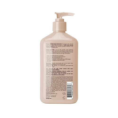 Hempz Smoothing Herbal, Koa & Sweet Almond Body Moisturizer, 17 Fl Oz (Pack of 1), Pink