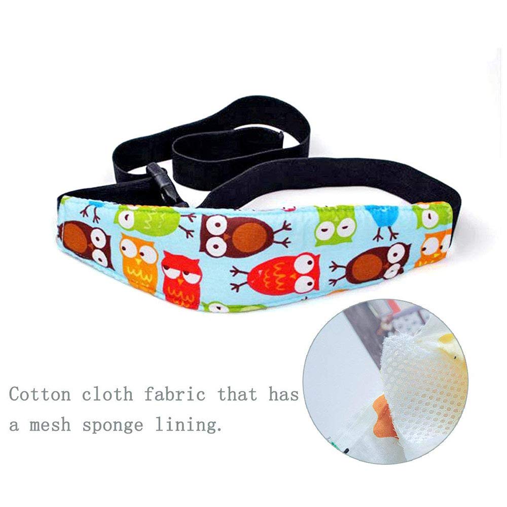 G-Tree 2 Pack Toddler Car Seat Neck Relief and Head Support, Pillow Support Head Band Easy Installation On Most Convertible Seats and Safety to Babies and Kids(Blue,Owls)