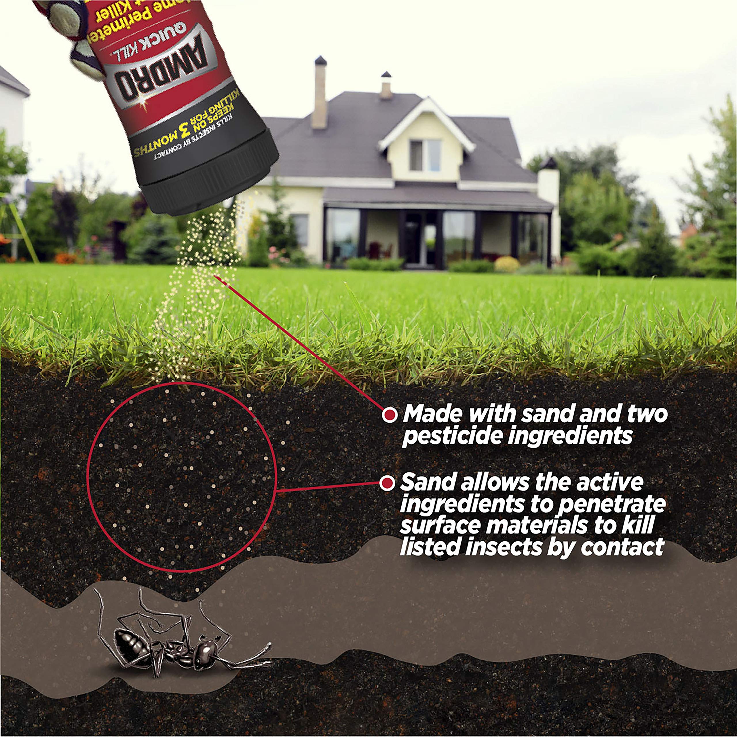Amdro 100526851 Quick Kill Home Perimeter Insect Killer Granules, 2 lb, Clear