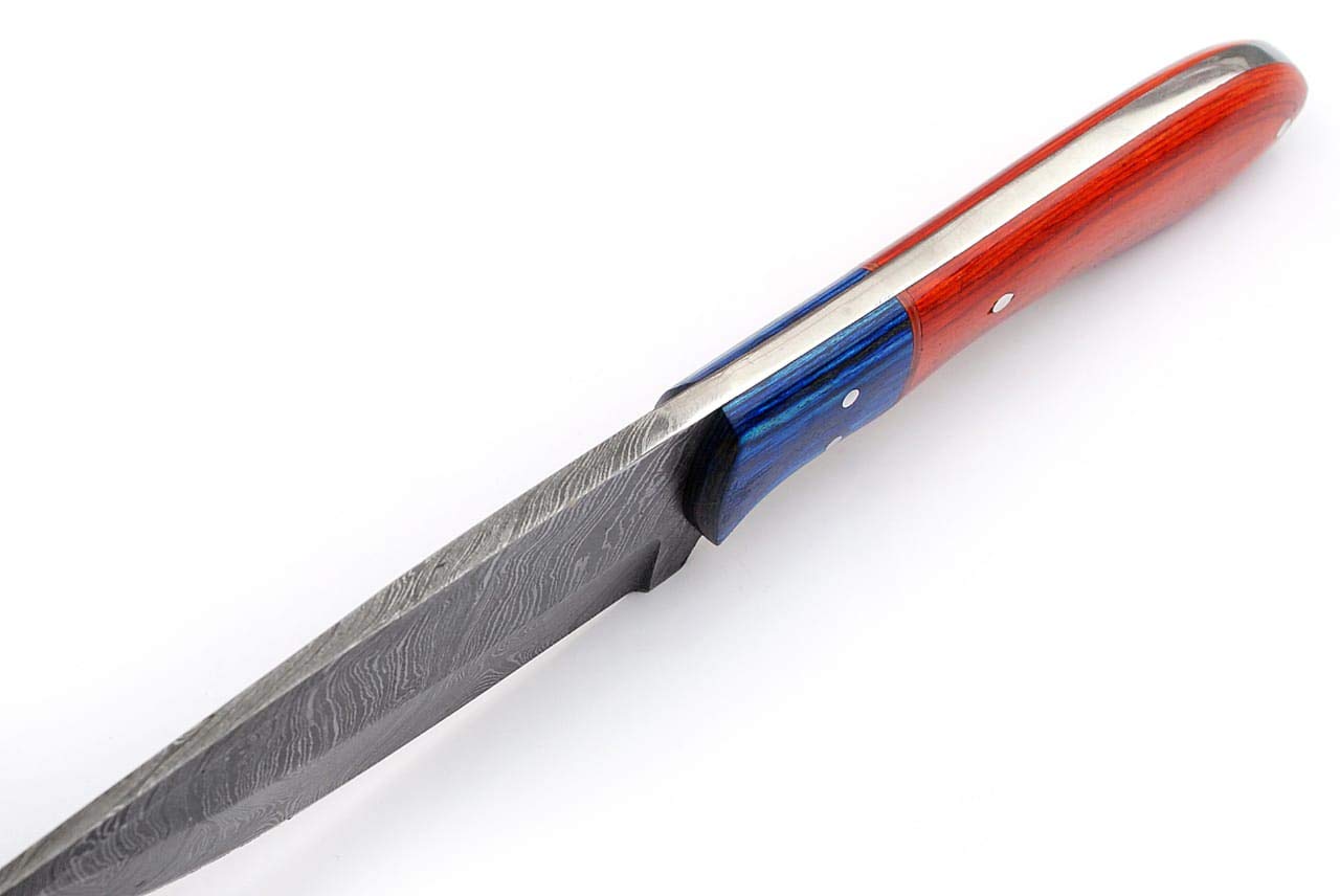 AishaTech Custom Hand Made Hunting Hunting Knife Diamond Wood Handle AT-2742