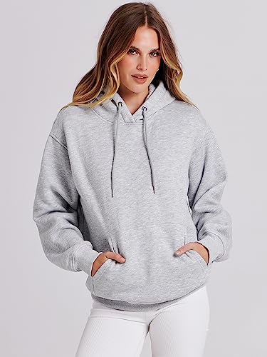 ANRABESS Women's Oversized Hoodies Fleece Casual Pullover Drawstring Long Sleeve Hooded Sweatshirts 2023 Fall Fashion Clothes Trendy Y2k Outfits for Teen Girls A1072huahui-S Heather Gray