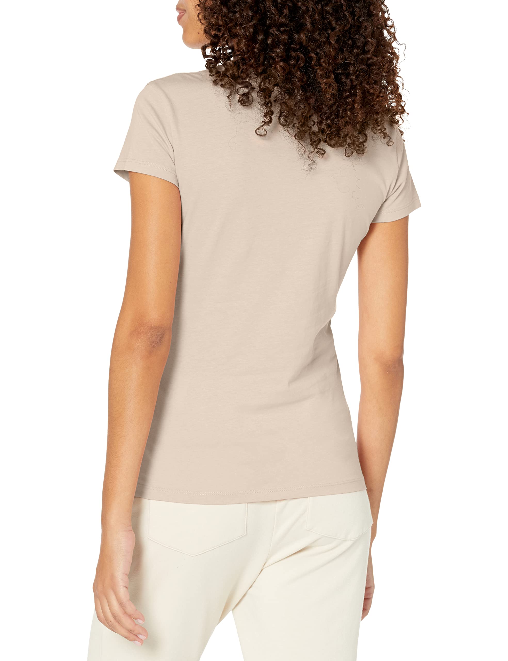 A | X ARMANI EXCHANGE Women's V Neck Slim Fit Breast Logo T-Shirt, Aura, Large