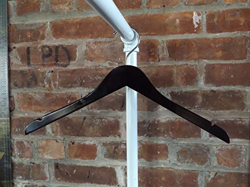 NAHANCO 8217CHNOBARHU 17” Wooden Top Hanger, Flat with Notches, Chrome Hook, Black (Pack of 25)