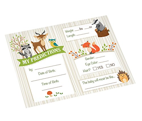 Lillian Rose Woodland Baby Shower Prediction Cards, Neutral, 5.5" x 4.25"