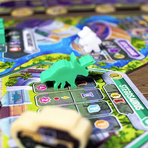 Dinosaur World Board Game Draft, Build, and Explore Your Dino Park for Victory! Strategy Game for Kids and Adults, Ages 8+, 1-4 Players, 60-120 Minute Playtime, Made by Pandasaurus Games
