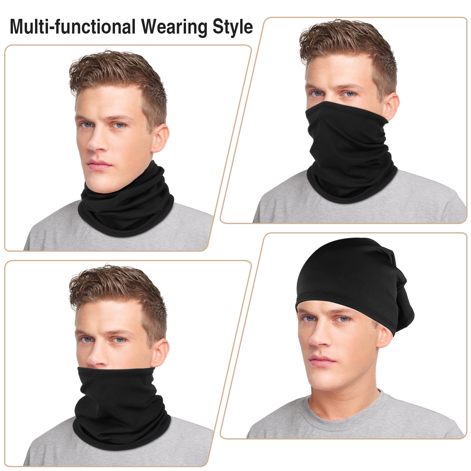 6 Pieces Cooling Neck Gaiter Sun UV Protection Face Mask Windproof Scarf Sunscreen Breathable Bandana Balaclava